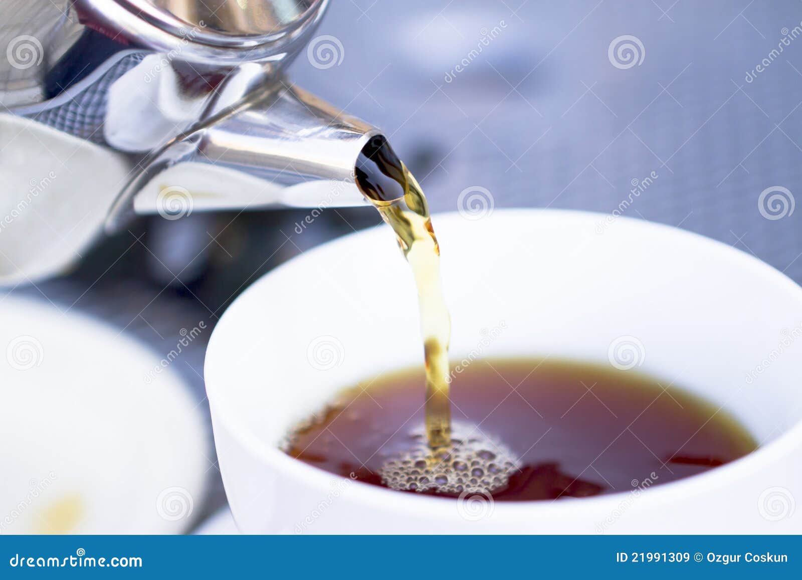 Pouring Hot Tea from Restaurant Style Cattle Stock Image - Image of ...