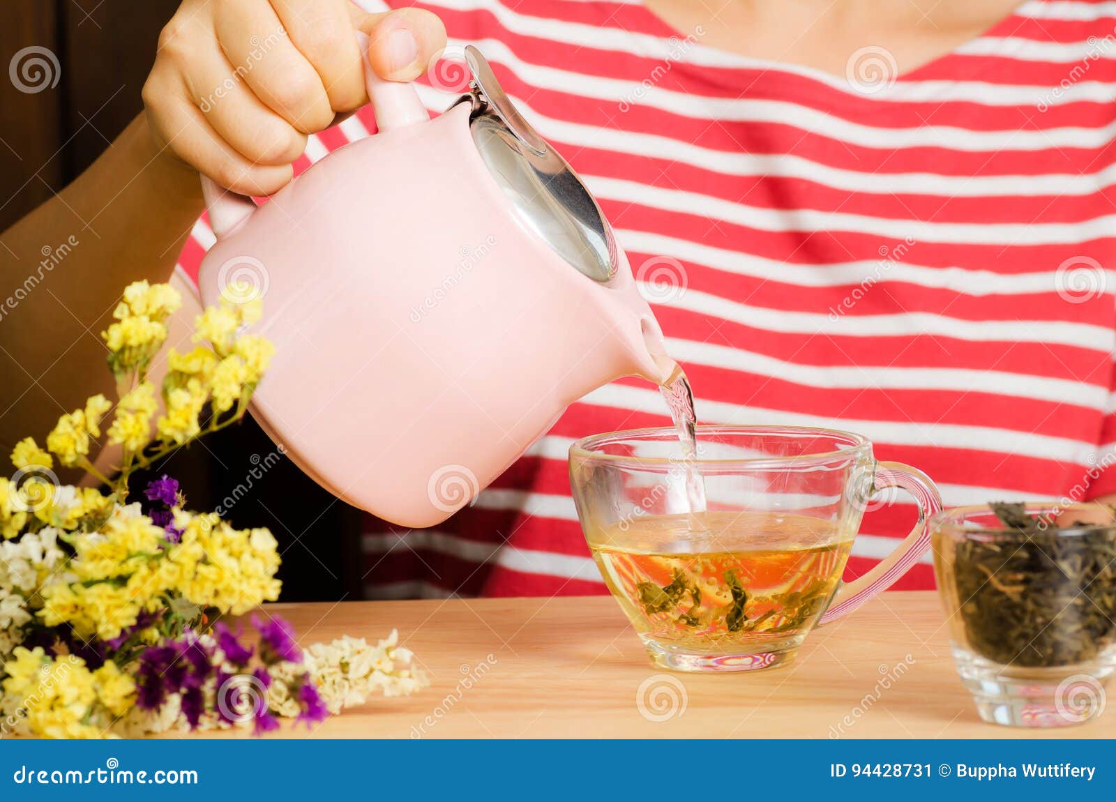 Pouring hot tea stock image. Image of wellness, time - 94428731