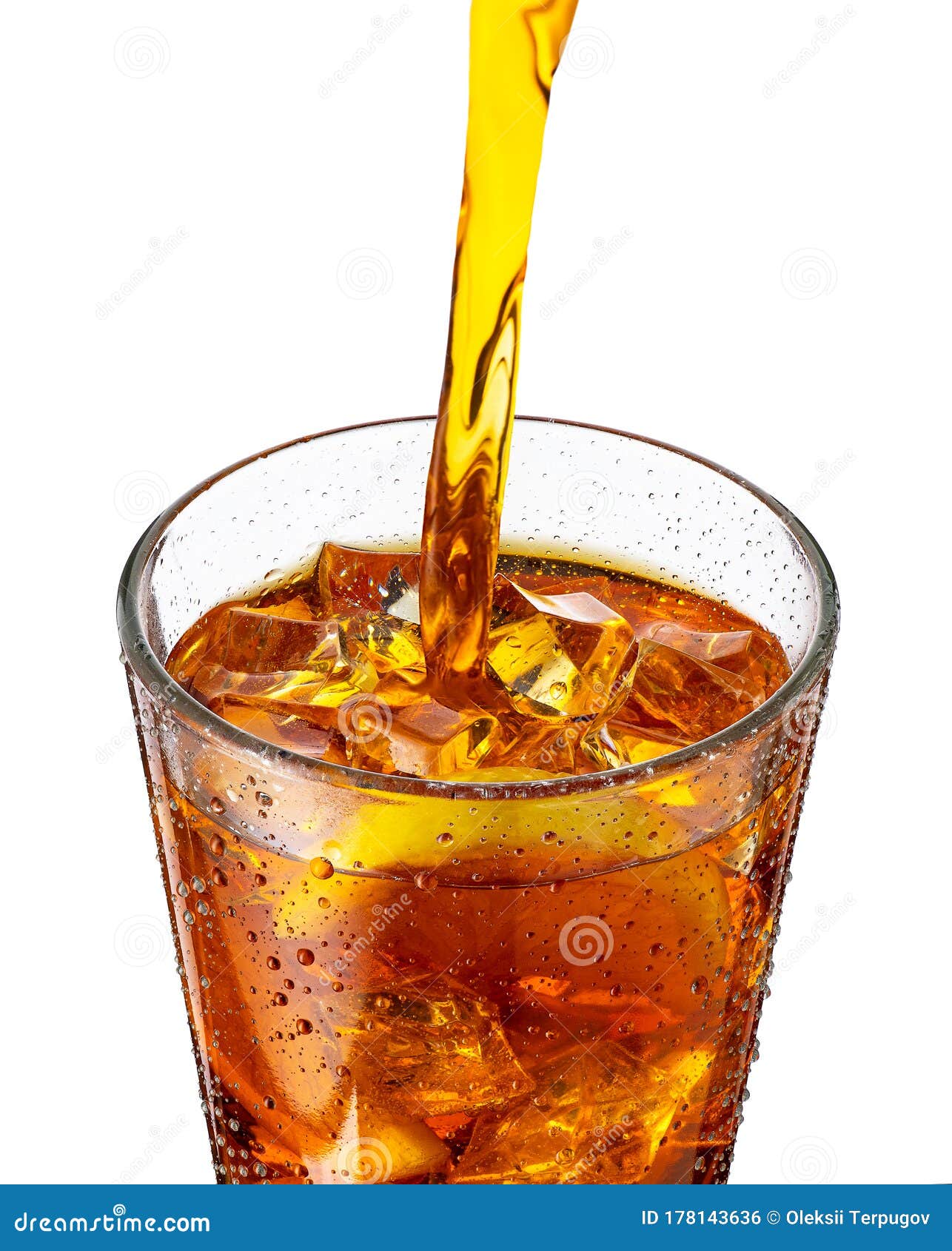 Pouring ice tea stock photo. Image of frozen, lemon - 178143636