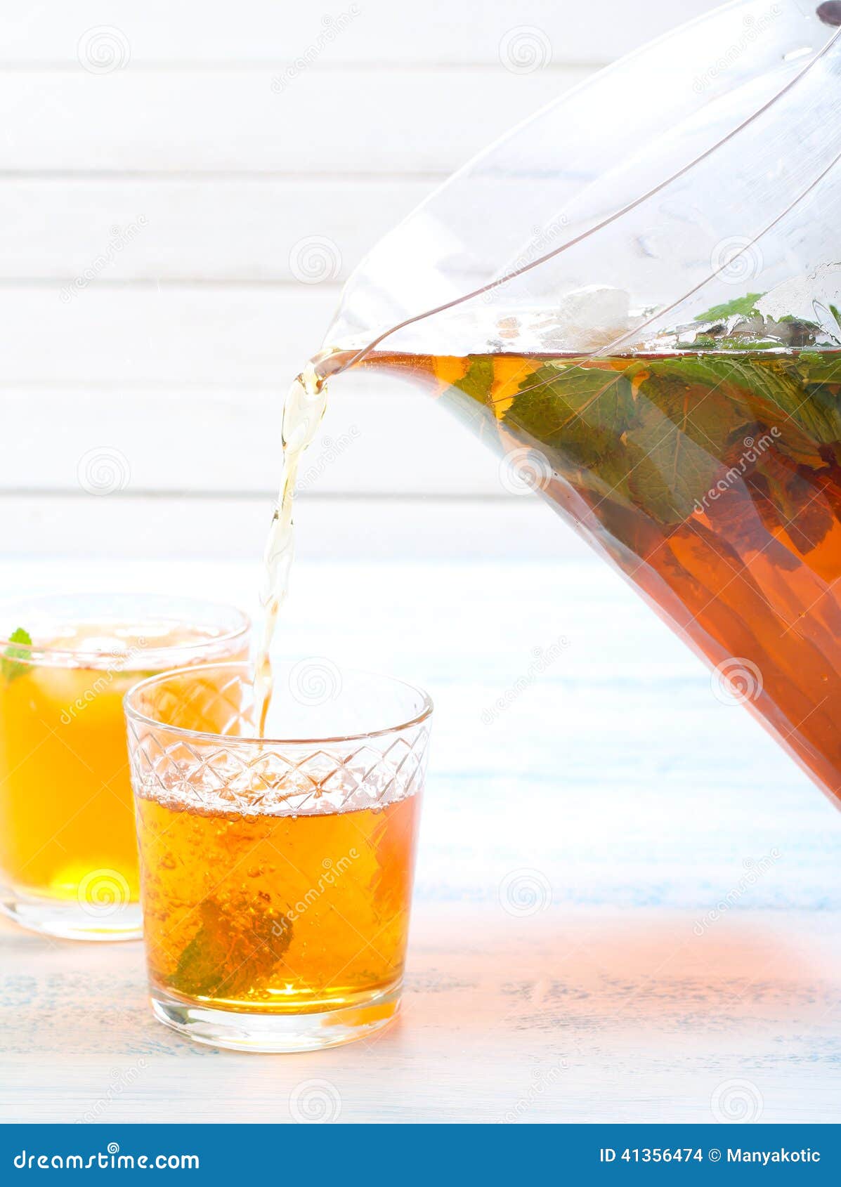 Pouring ice tea stock photo. Image of summer, colorful - 41356474