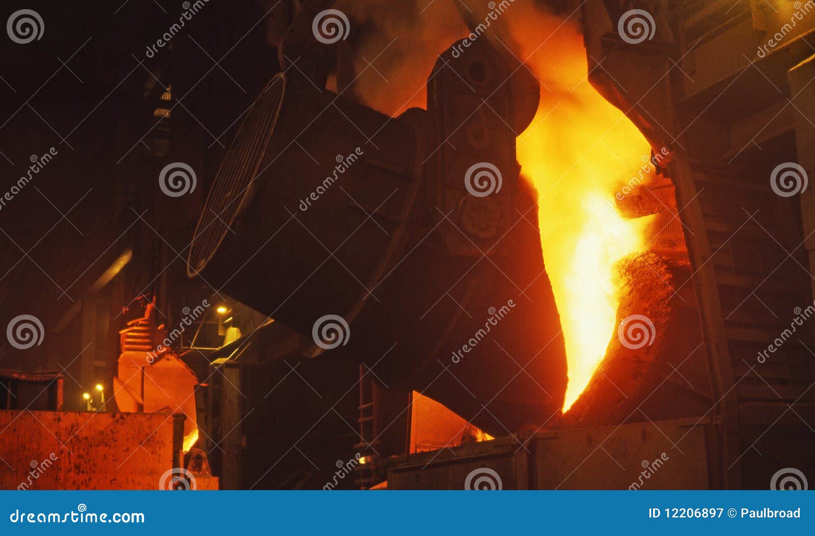 Pouring liquid iron. stock image. Image of liquid, refining - 12206897