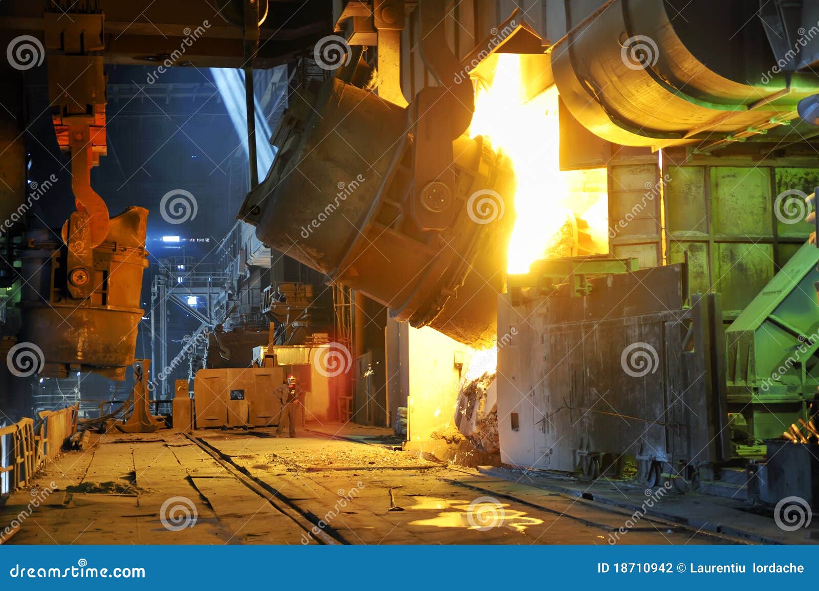Pouring of liquid metal stock photo. Image of construction - 18710942