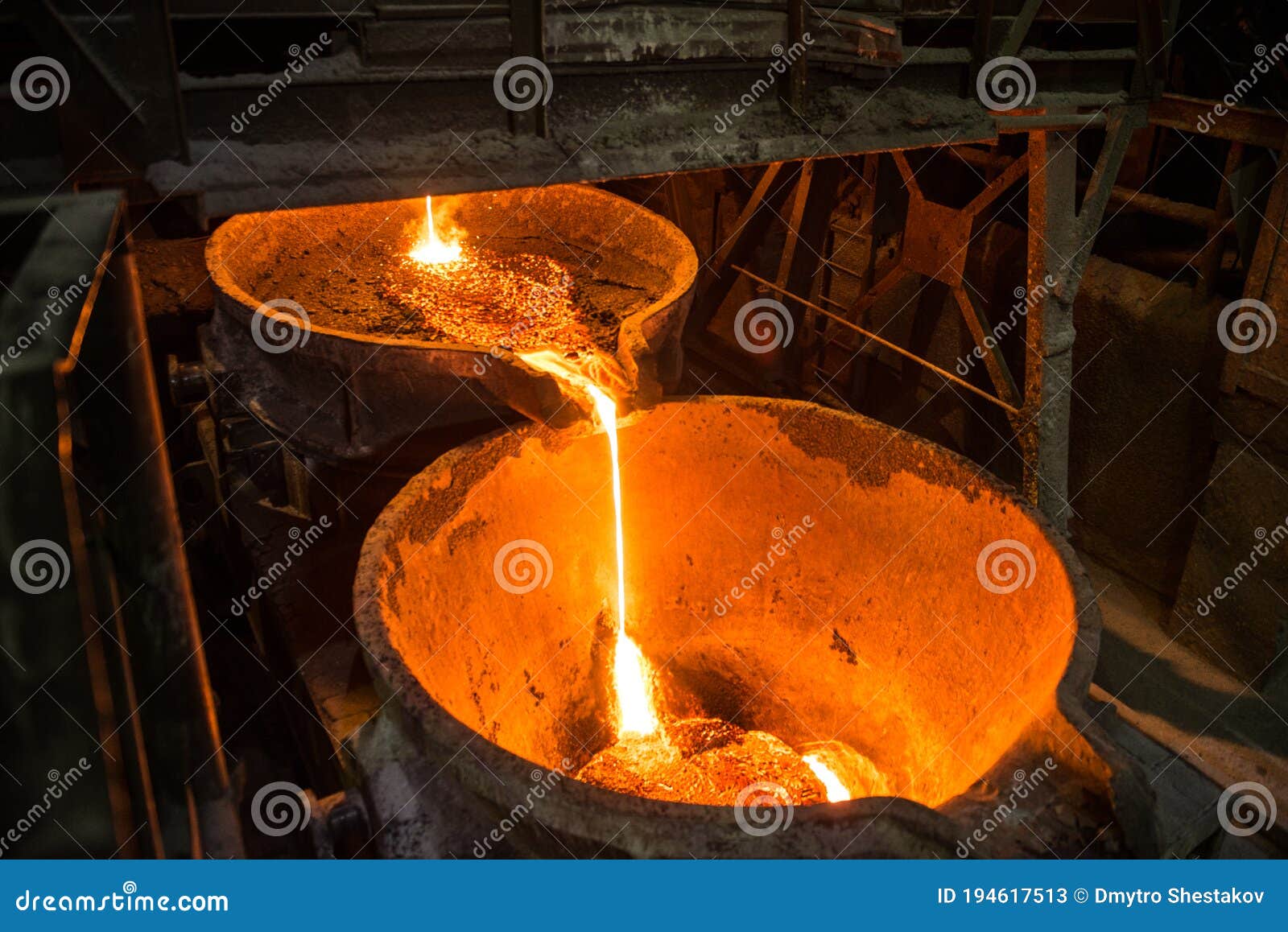 Pouring Liquid Metal from Arc Furnace Stock Image - Image of ferrous ...