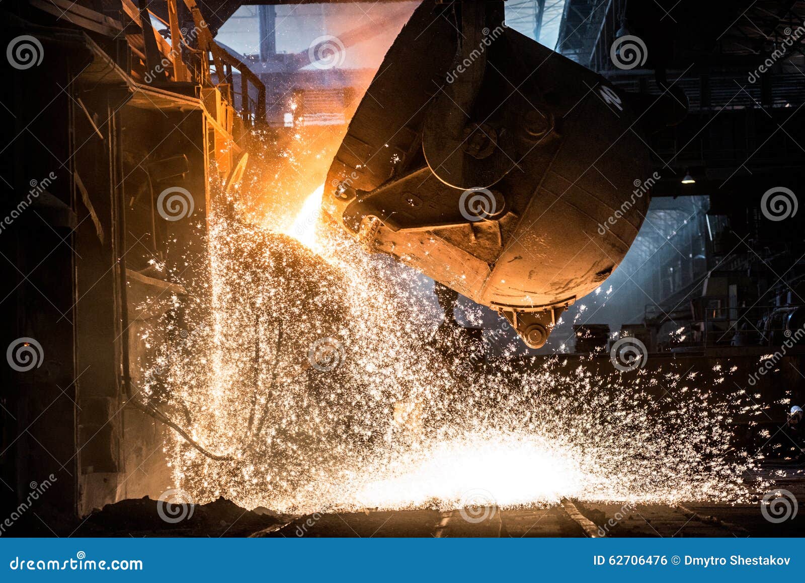 Pouring of Liquid Metal in Open-hearth Furnace Stock Photo - Image of ...