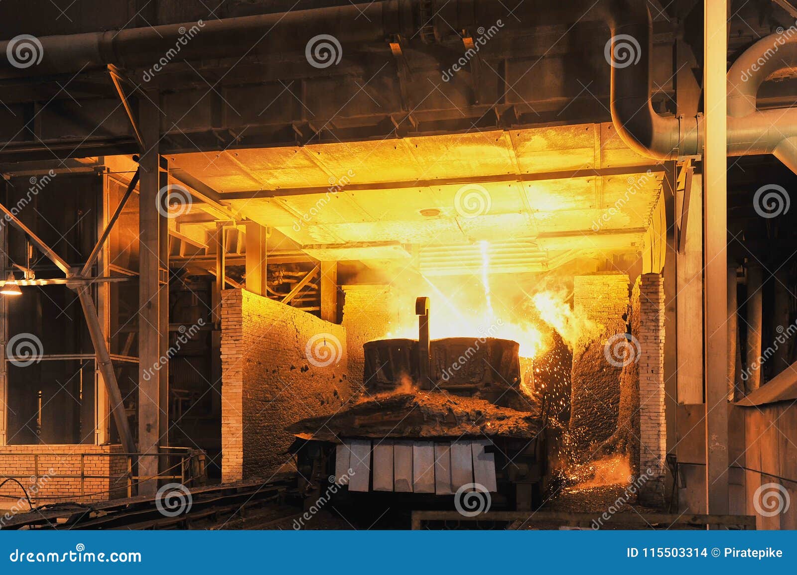 Pouring liquid metal stock photo. Image of metal, glow - 115503314