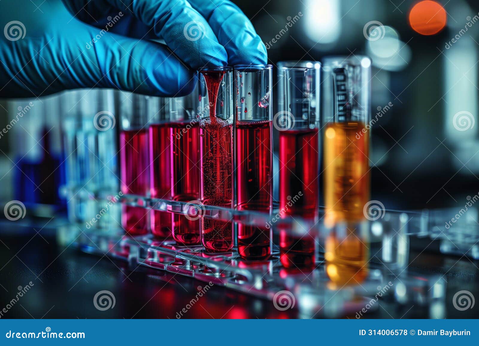 Pouring Liquid into a Test Tube in a Chemistry Lab Stock Illustration ...