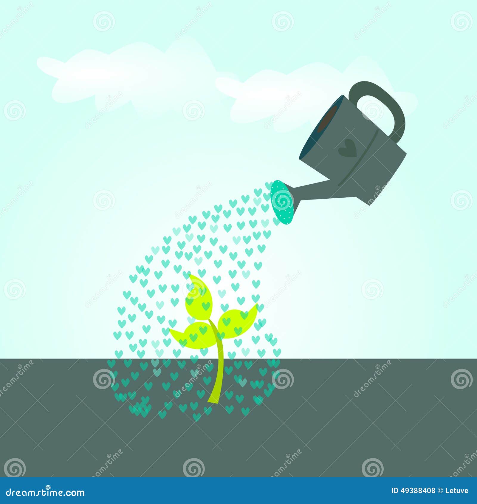 Pouring Love, Reaping Growth Stock Illustration - Illustration of ...