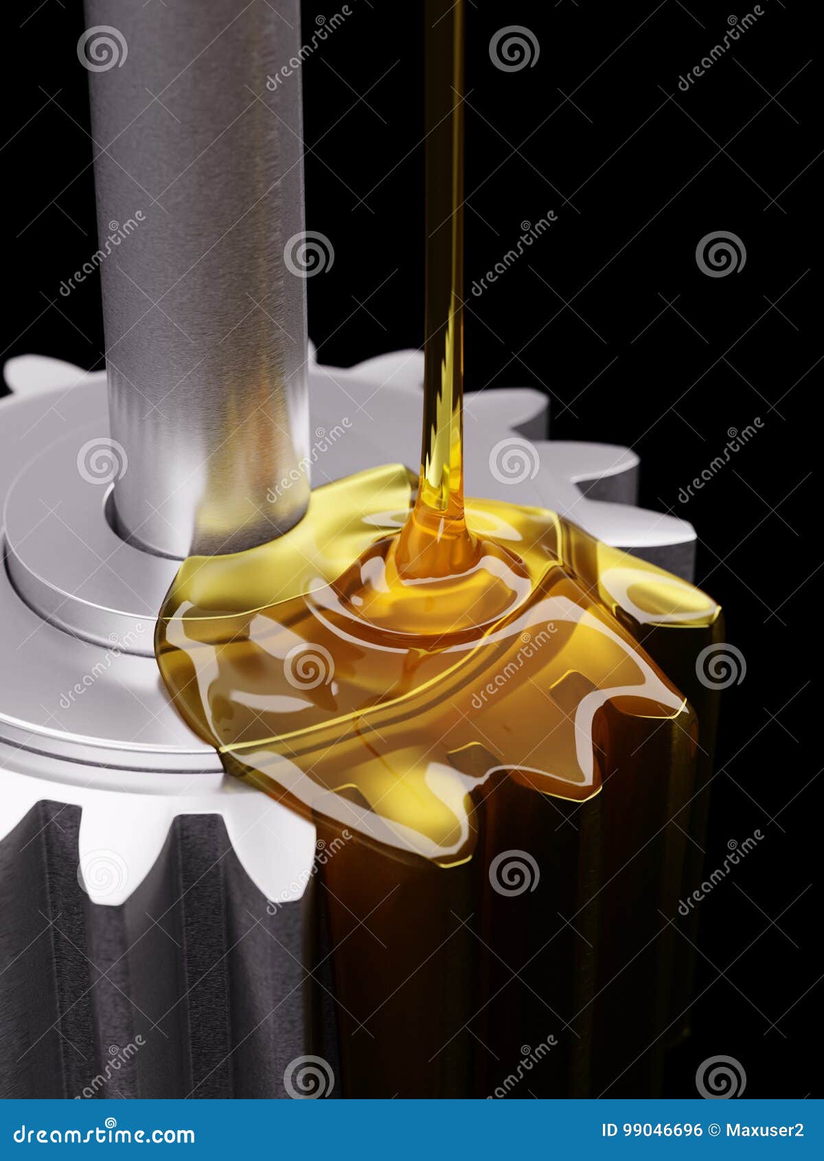 Pouring Lube on Gearwheels 3d Illustration Stock Illustration ...