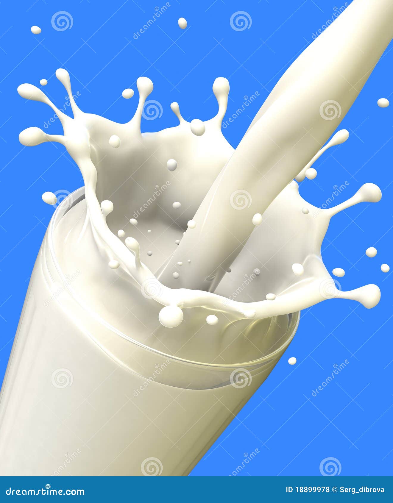 Pouring Milk. White Flow And Splash. Colorful Realistic Vector ...