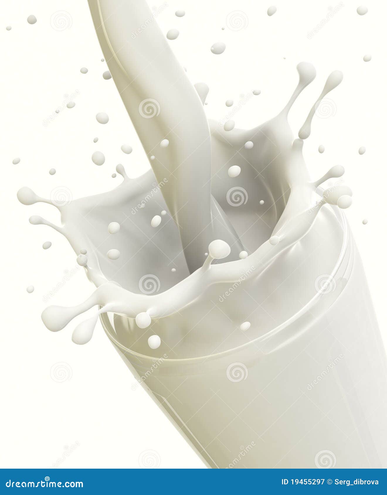 Pouring Milk Splash Isolated On White Background Cartoon Vector ...