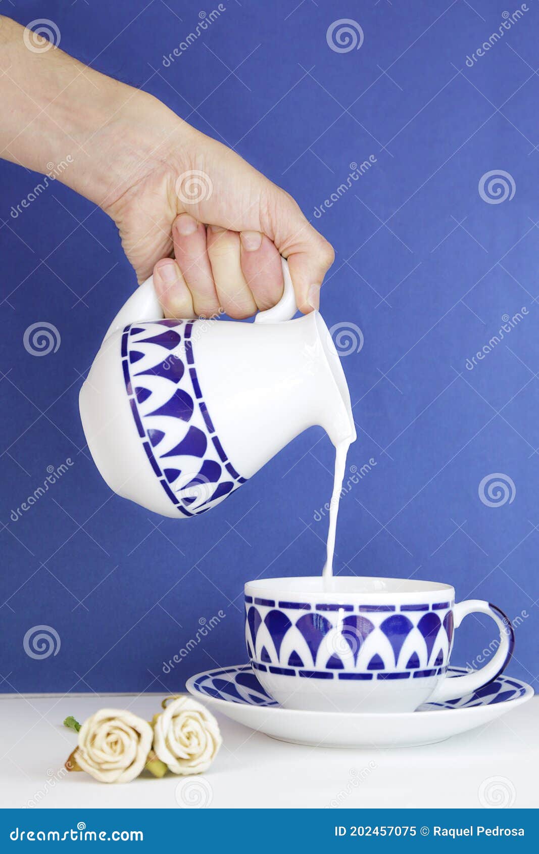 Pouring Milk from Ceramic Jar Stock Image - Image of cream, liquid ...