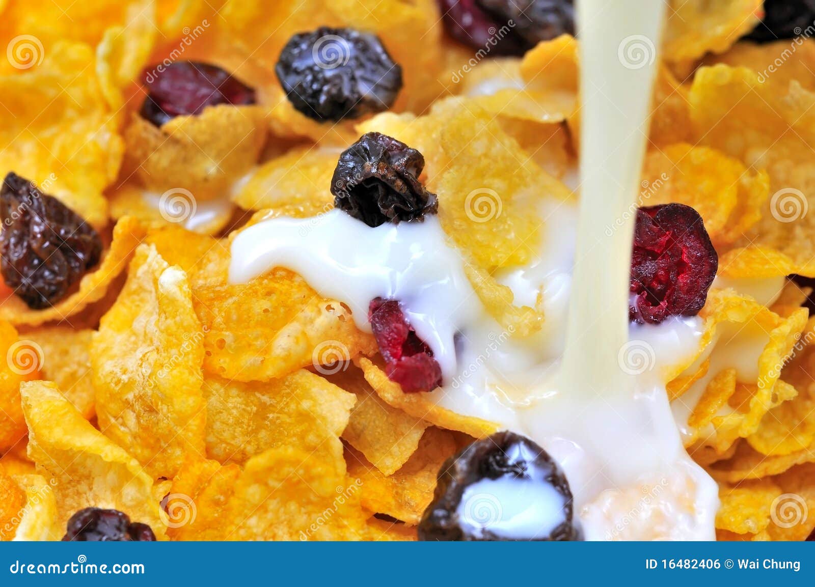 Pouring milk into cereal stock photo. Image of concept - 16482406