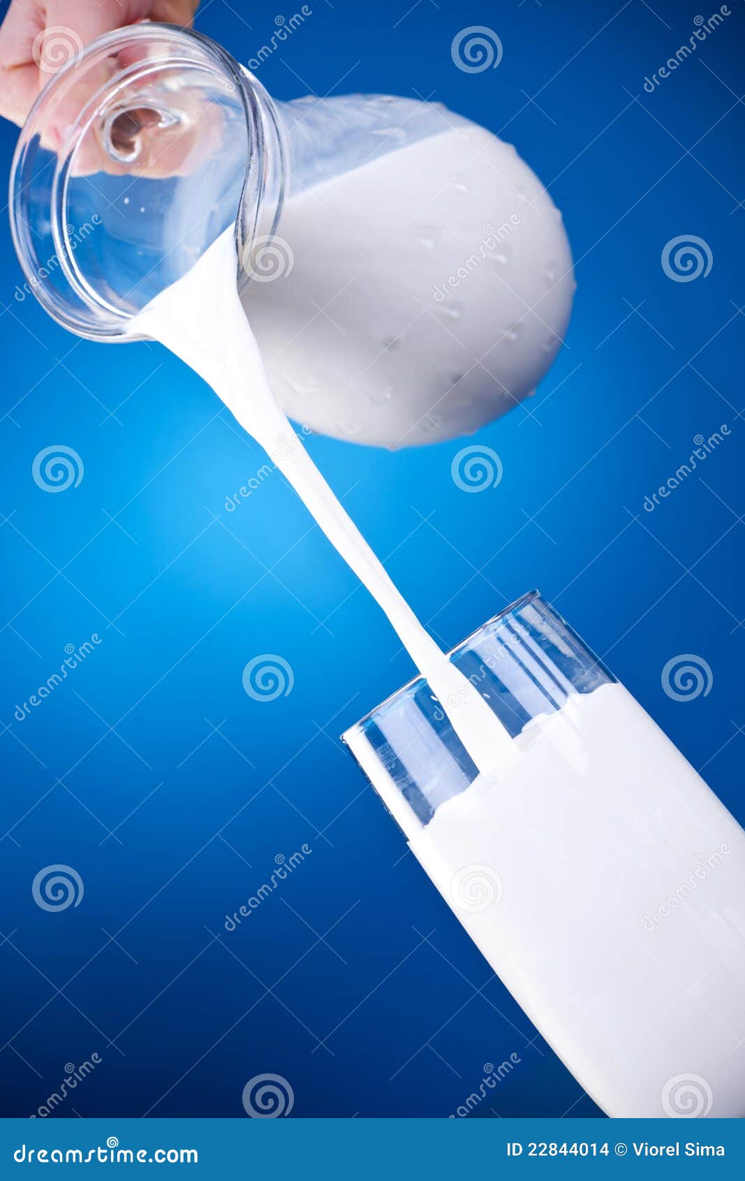 Pouring Milk from a Jug into a Glass Stock Photo - Image of pouring ...