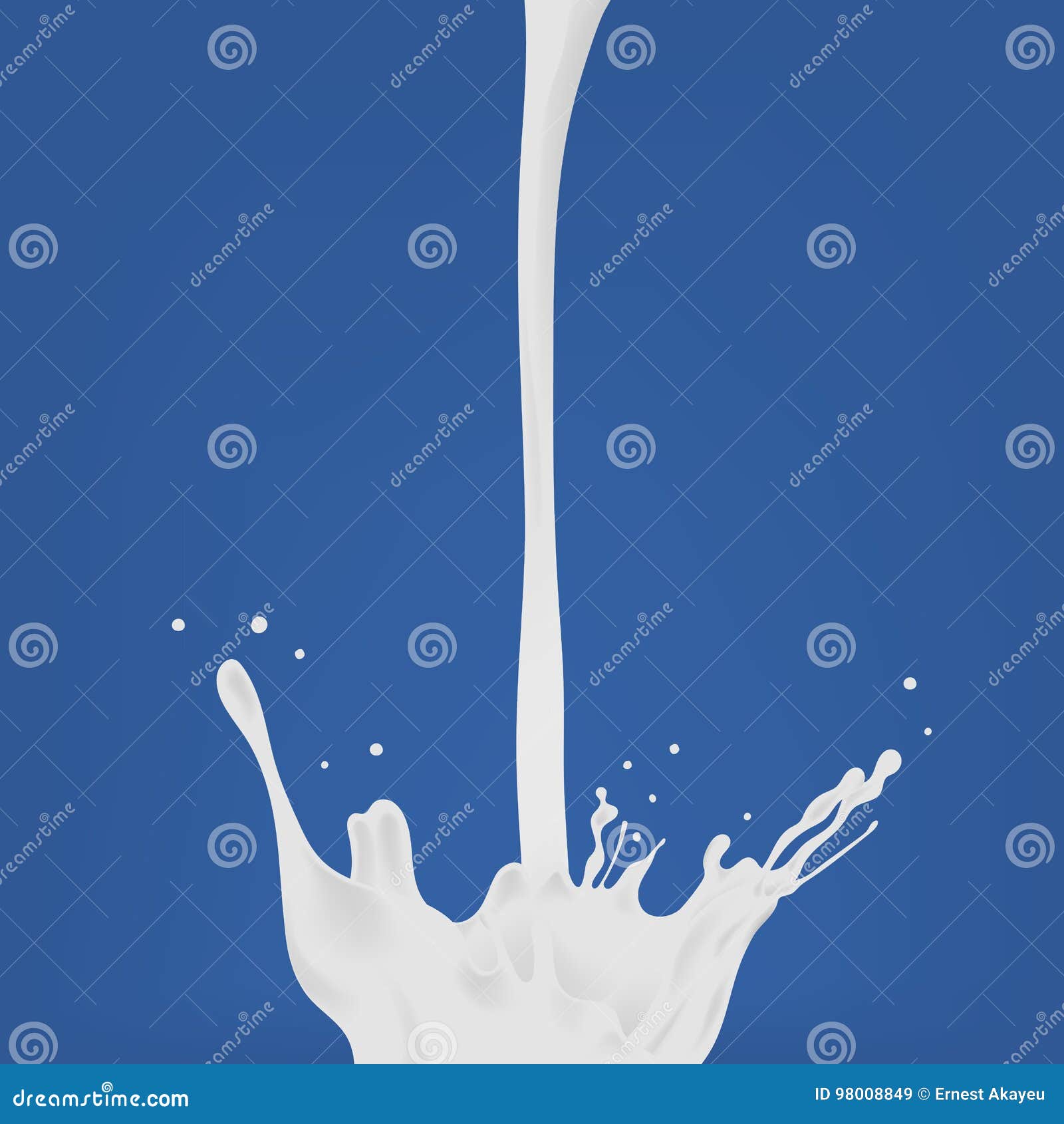 Pouring Milk. White Flow And Splash. Colorful Realistic Vector ...