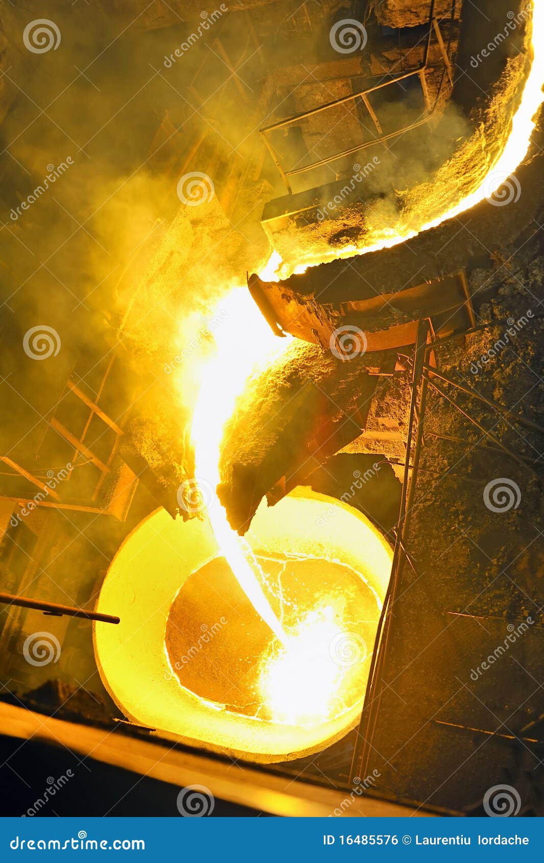 Pouring molten steel stock photo. Image of blast, heavy - 16485576