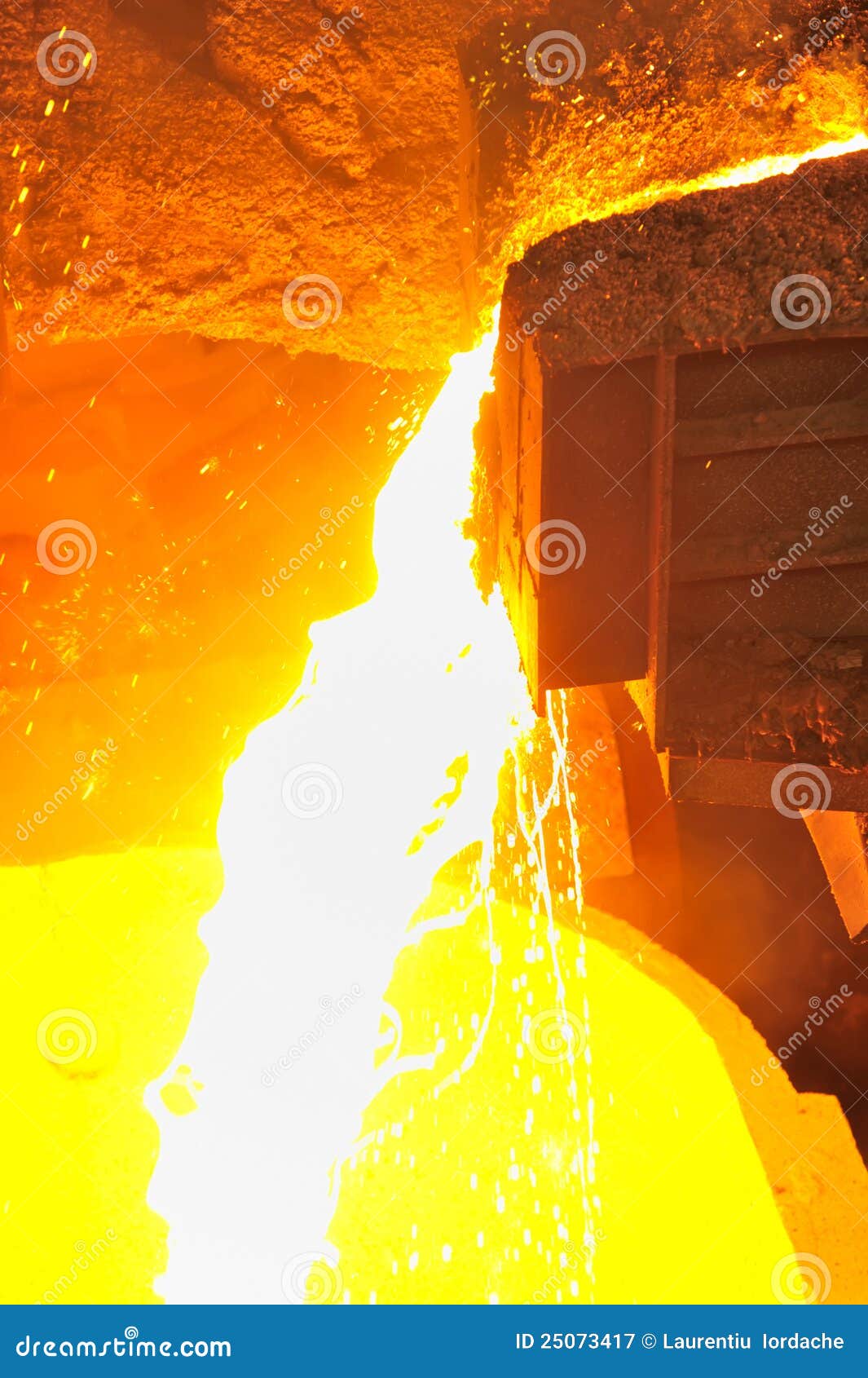 Pouring molten steel stock image. Image of steel, molten - 25073417