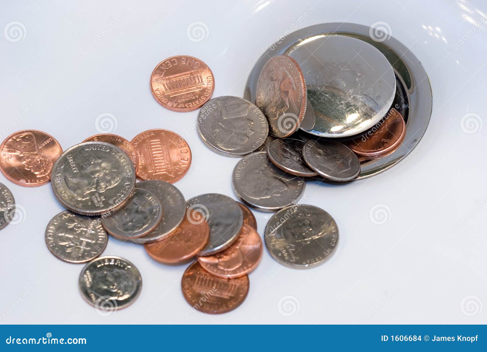 Pouring Money Down the Drain Stock Photo - Image of coins, cash: 1606684