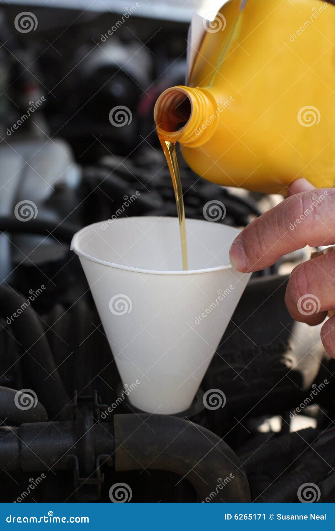 Pouring Motor Oil in the Engine Stock Image - Image of maintenance ...