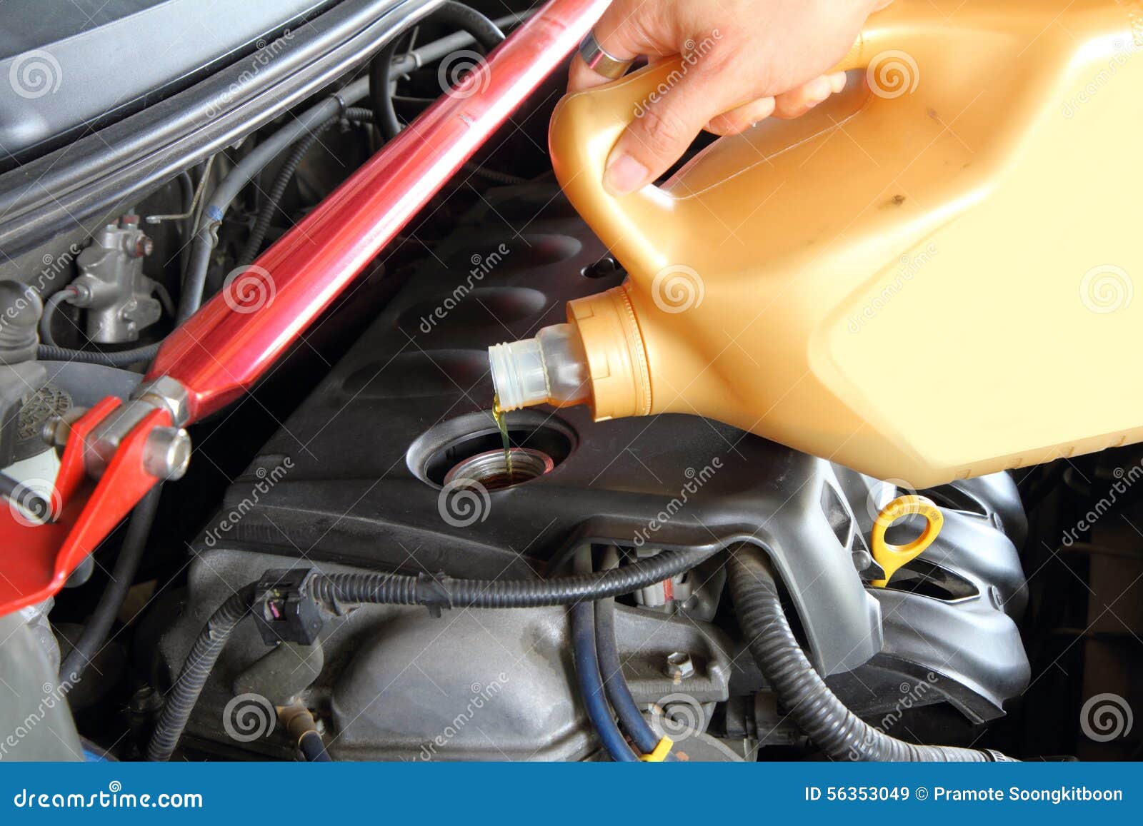 Pouring oil machine stock image. Image of change, service - 56353049