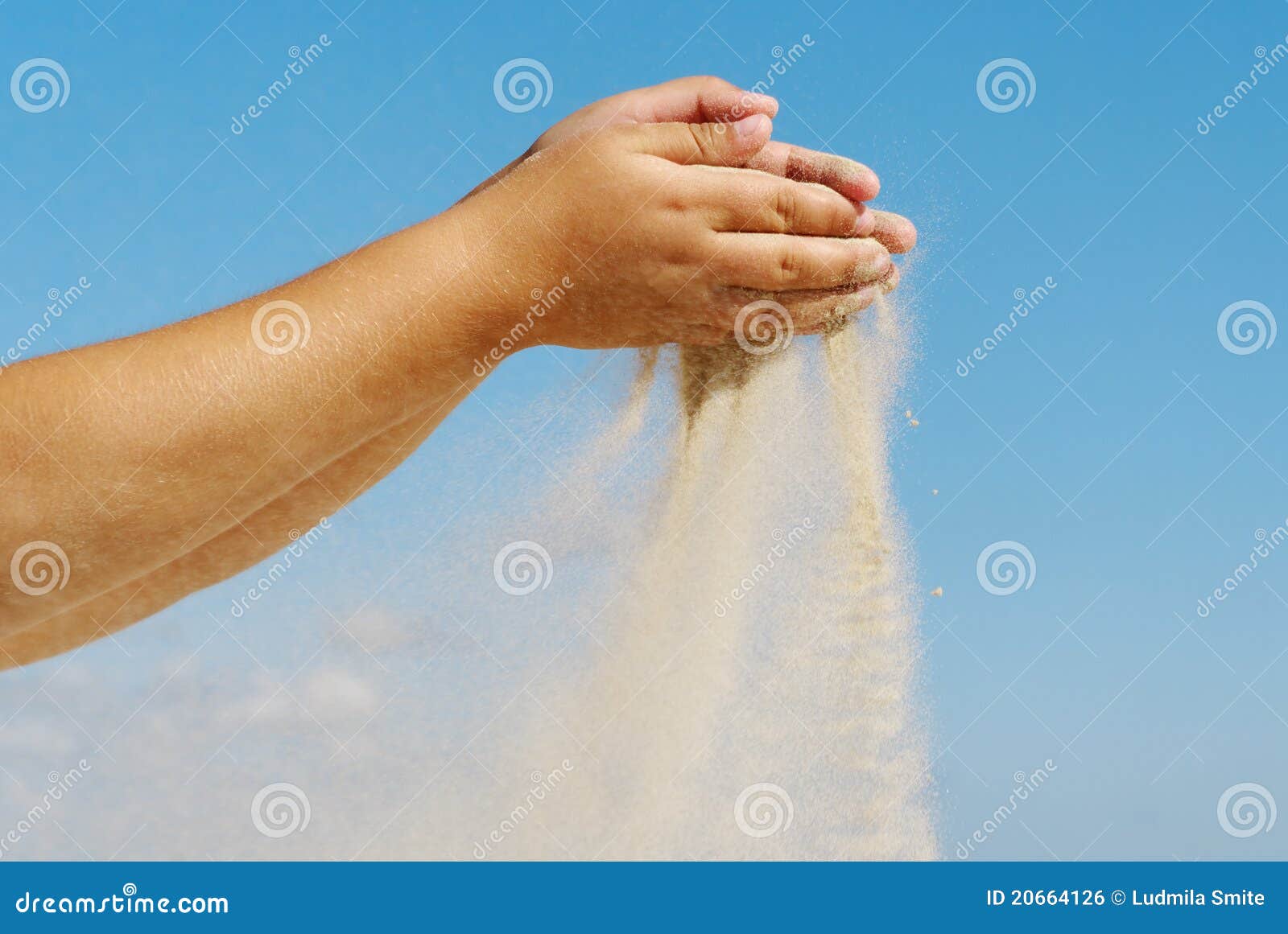 Pouring out sand. stock photo. Image of coastline, weekend - 20664126