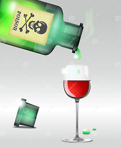 Pouring Poison into the Wine Stock Vector - Illustration of fumes, sign ...