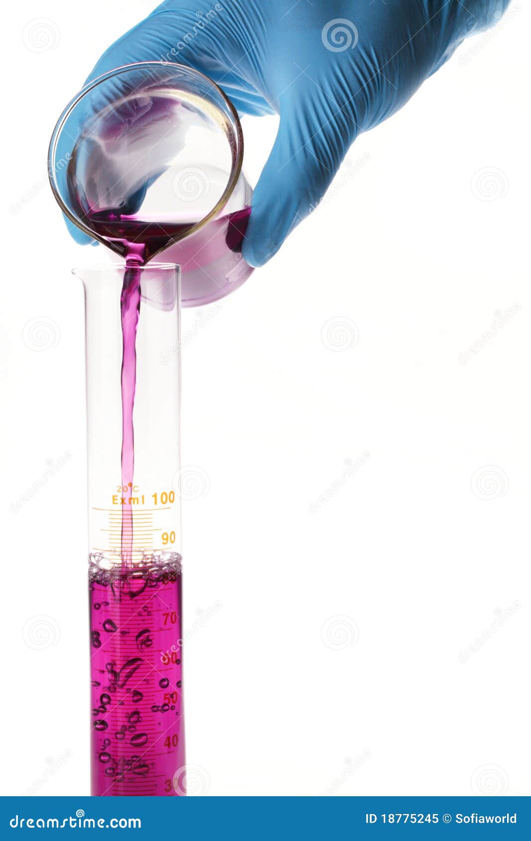 Pouring purple solutions stock image. Image of isolated - 18775245