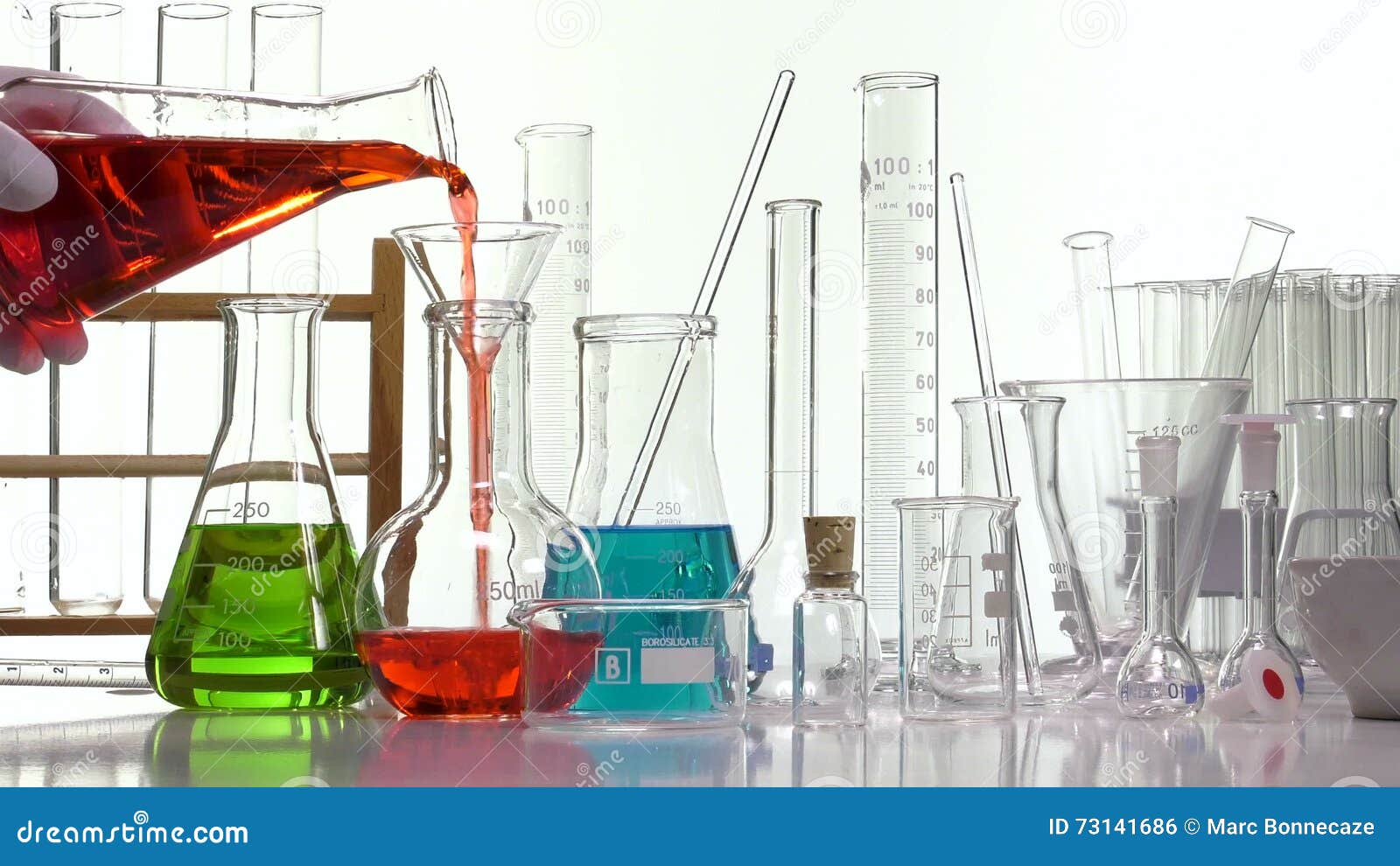 Pouring Red Liquid Using a Funnel Stock Footage - Video of chemist ...