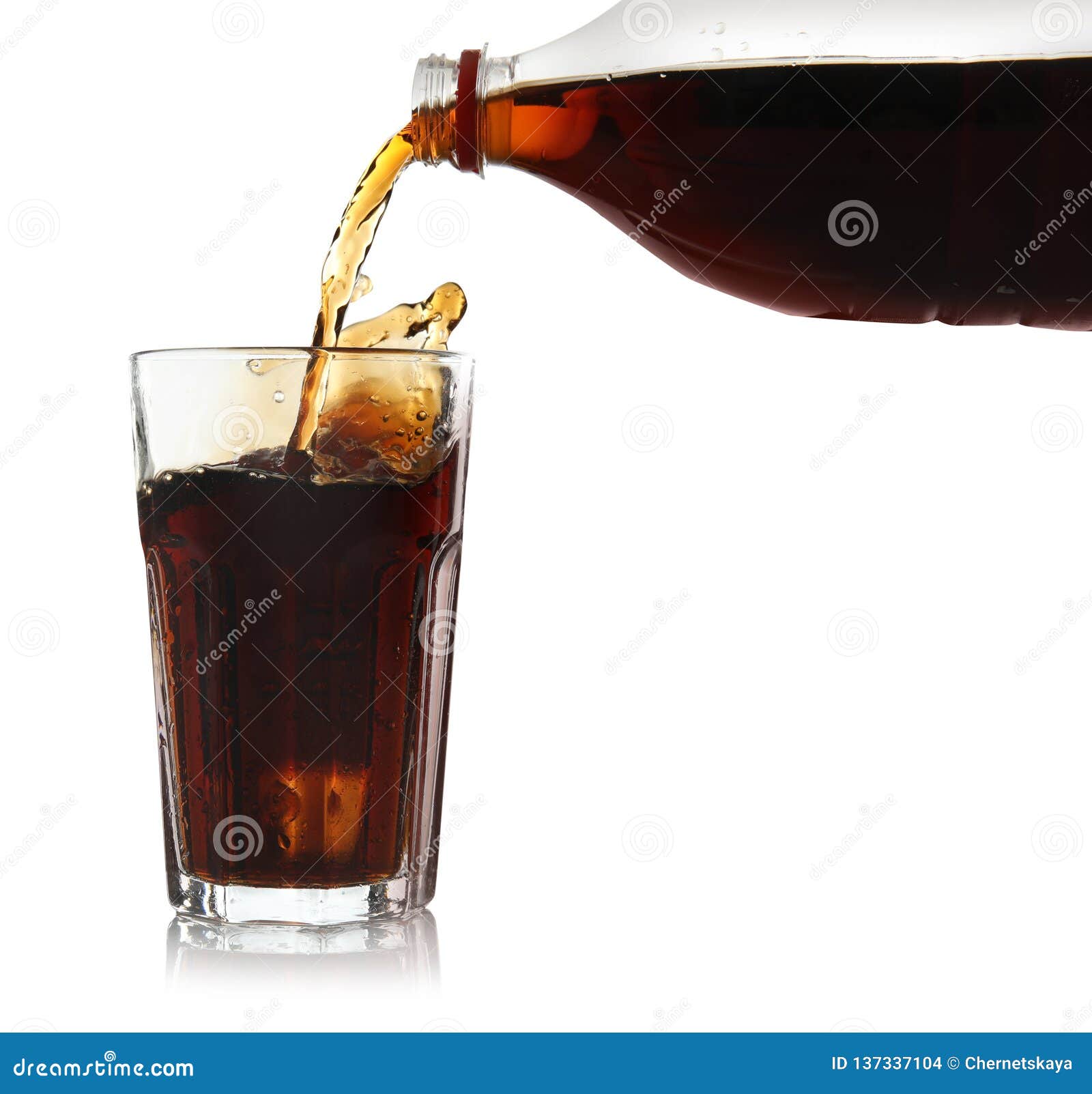 Pouring Refreshing Cola into Glass Stock Photo - Image of beverage ...