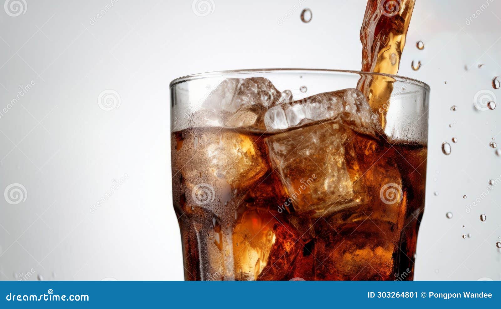 Pouring a Refreshing Cold Cola Soda on White Instant Gratification ...