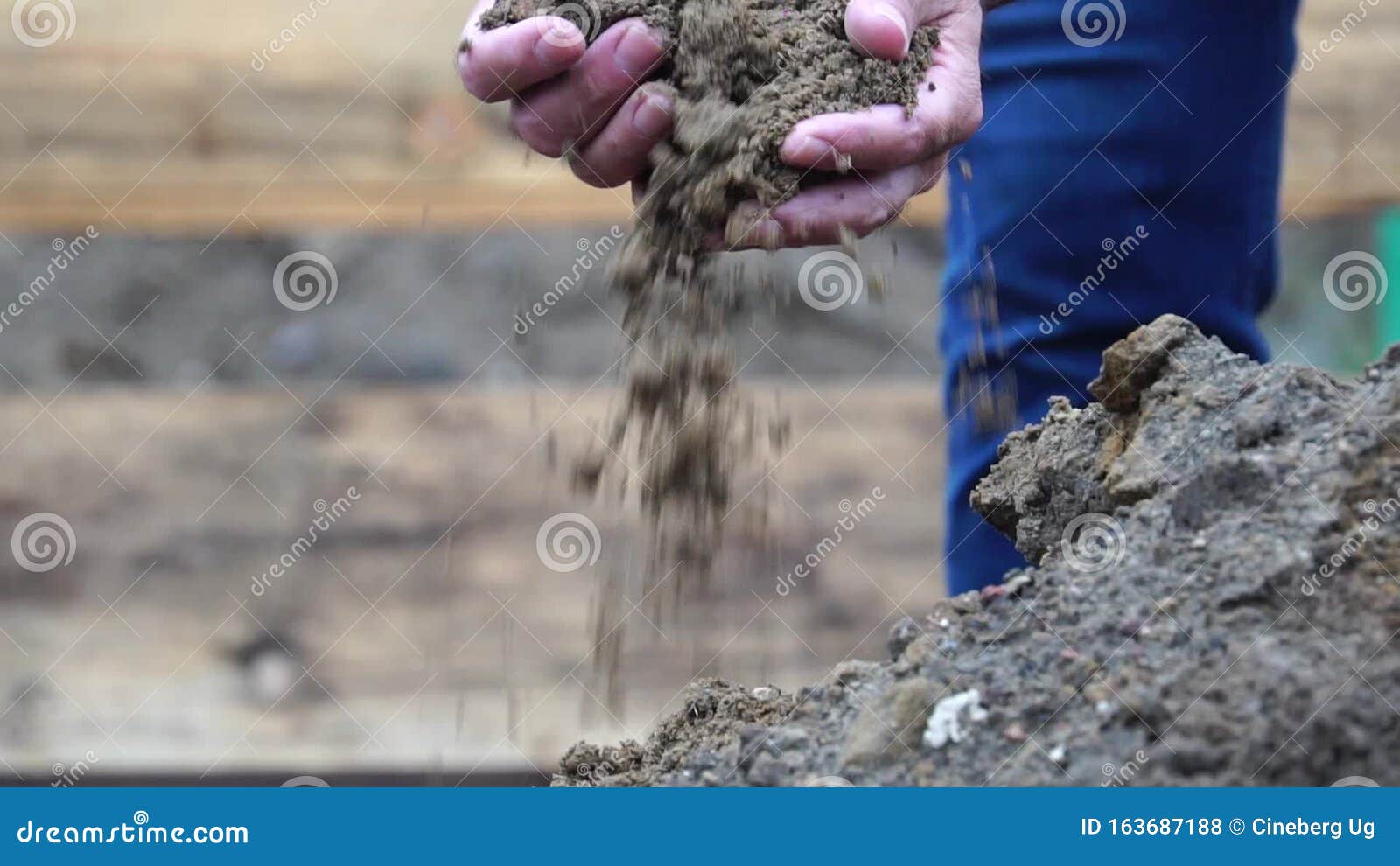 Pouring sand stock footage. Video of ecology, agronomist - 163687188