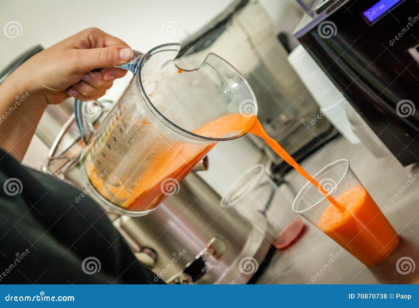 Pouring smoothie stock photo. Image of orange, beverage - 70870738