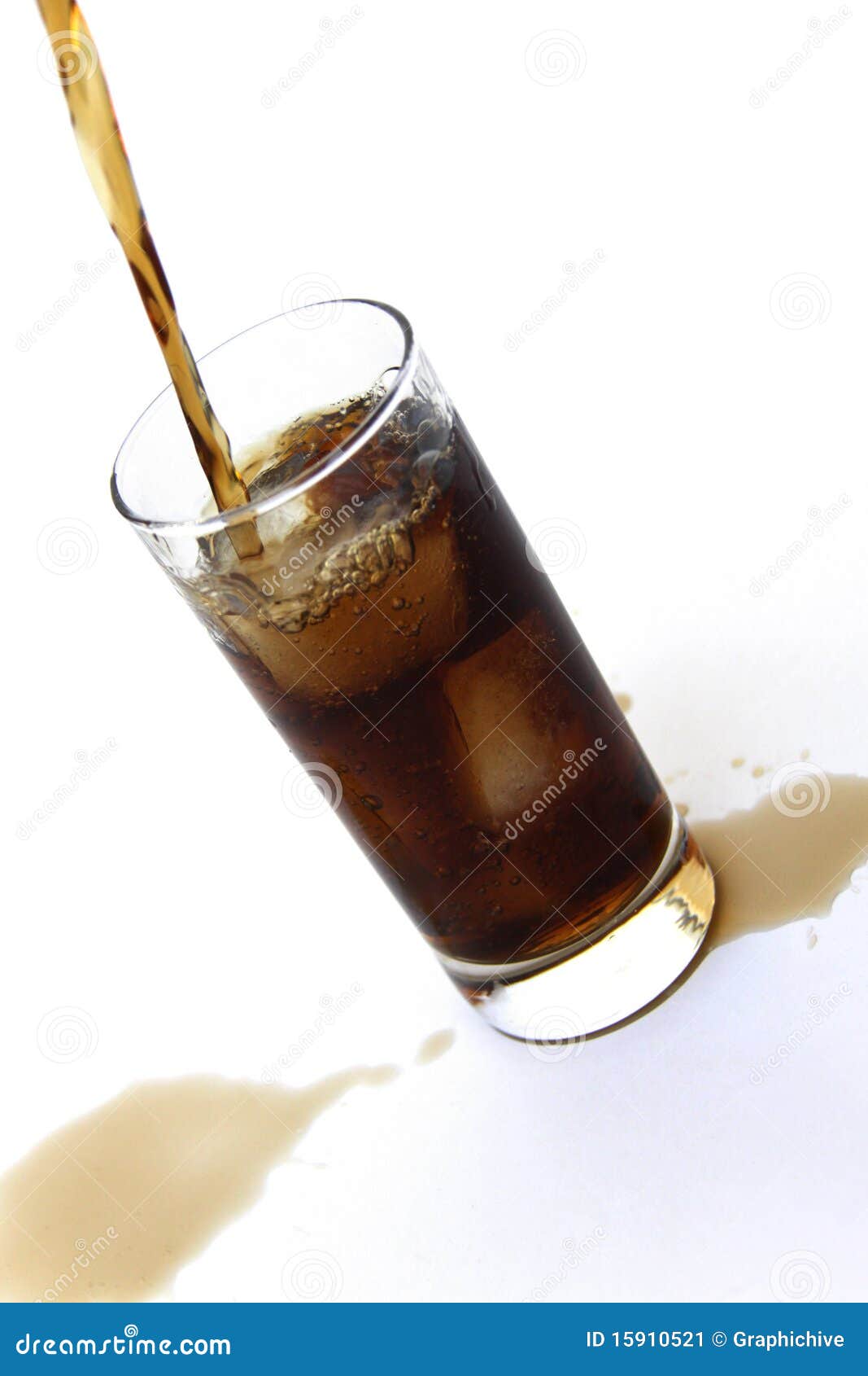 Pouring Soda On Plum Juice Ice Cubes.A Clear Glass Of Iced Italian Soda ...