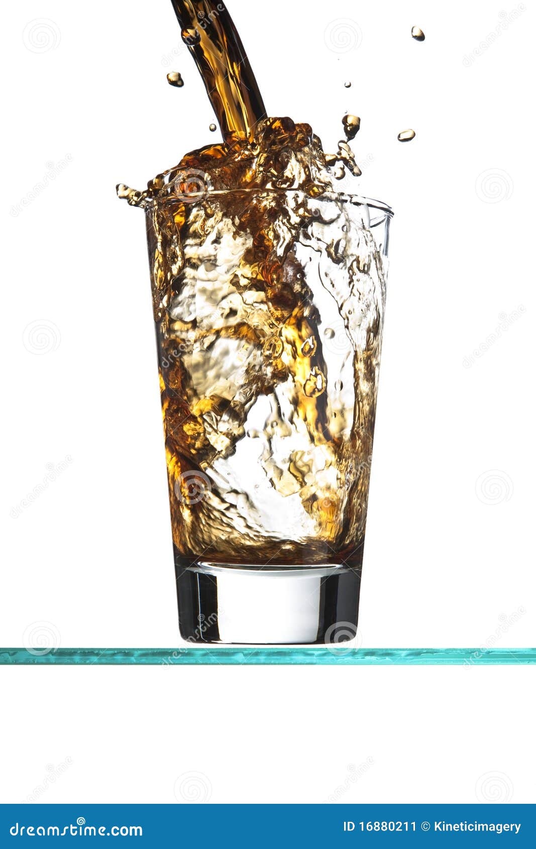 Pouring a soft drink stock image. Image of cola, glass - 16880211