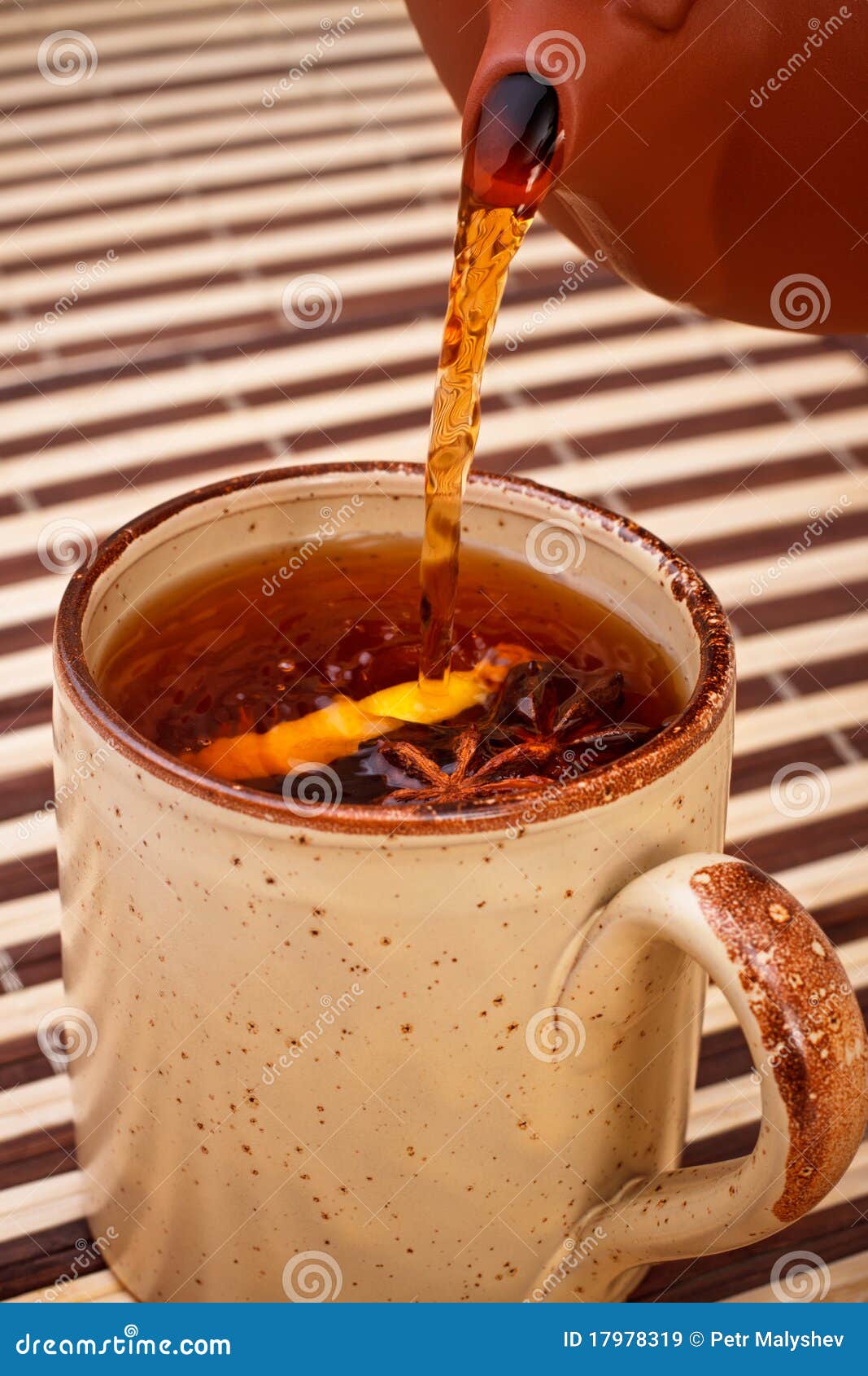 Pouring tea stock image. Image of anise, kettle, decorative - 17978319