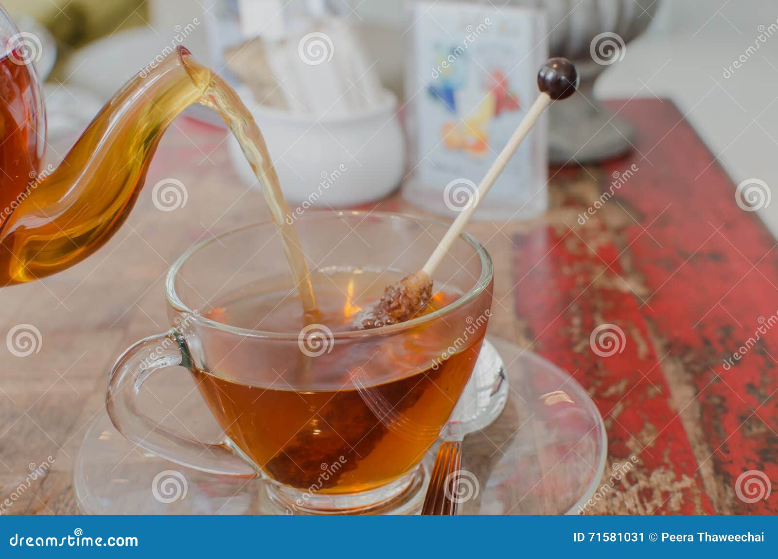 Pouring tea stock image. Image of dark, closeup, nature - 71581031