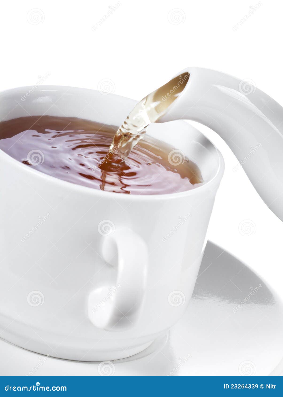 Pouring Tea into Cup of Tea Stock Image - Image of healthy, refreshment ...