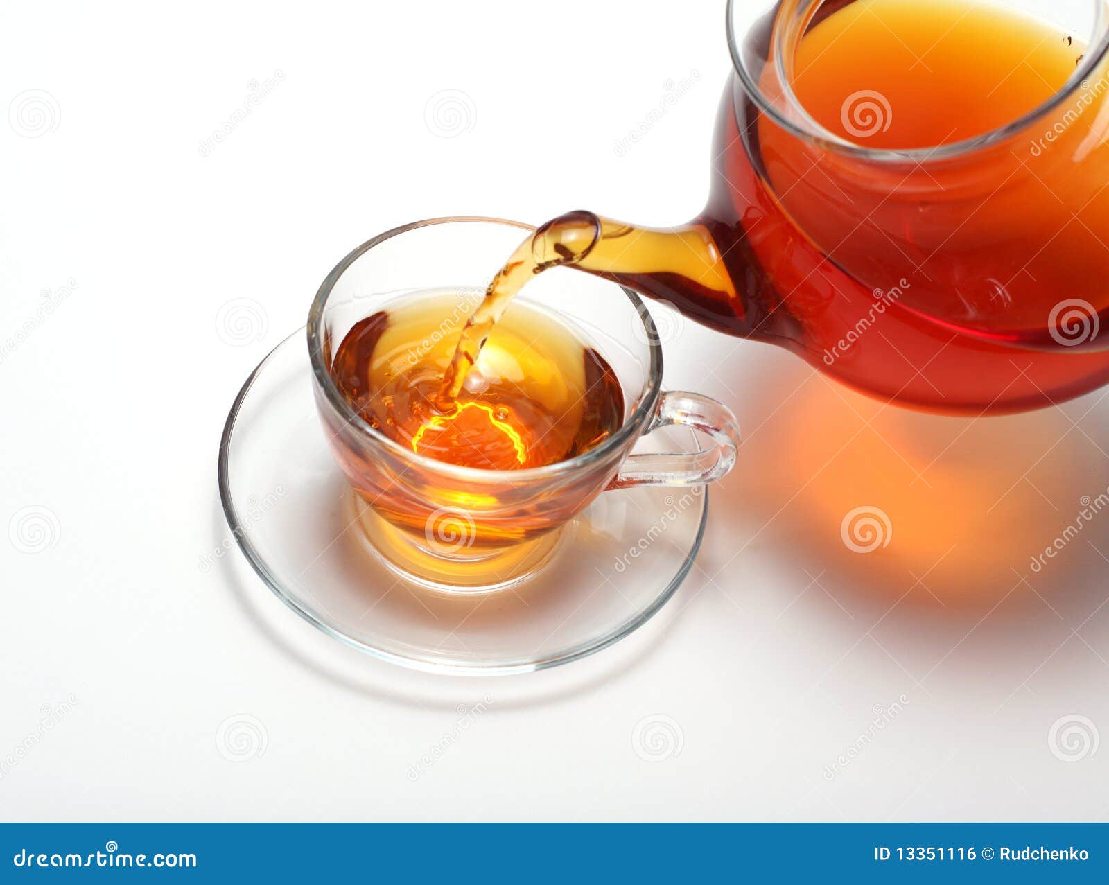 Pouring tea to a teacup stock photo. Image of delicious - 13351116