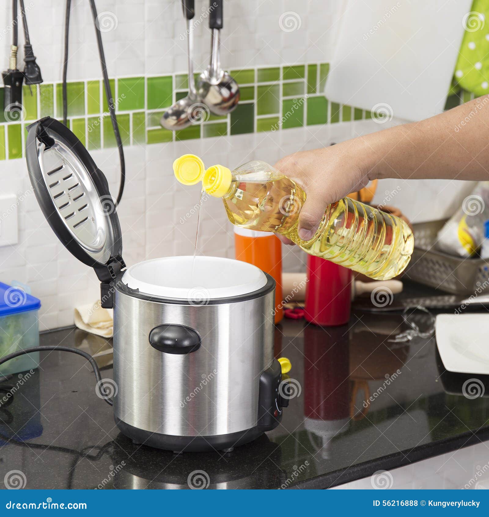 Pouring Vegetable Oil To Pot Stock Photo - Image of tomato, chef: 56216888