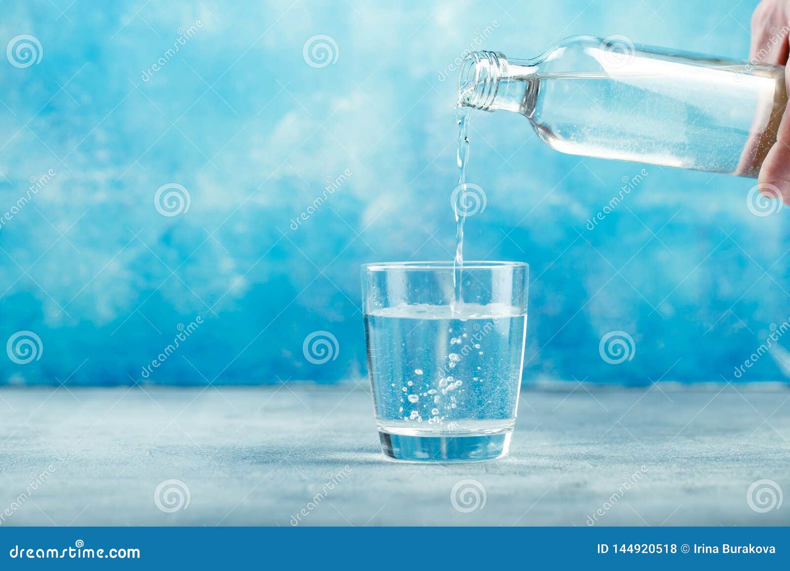 Pouring Water from Bottle into Glass Stock Photo - Image of healthy ...