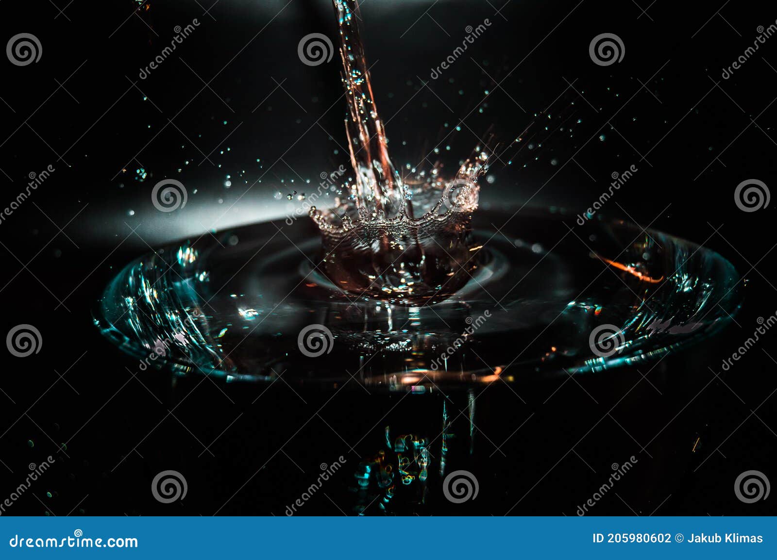 Pouring Water and Creating Perfect Splash Stock Photo - Image of slow ...