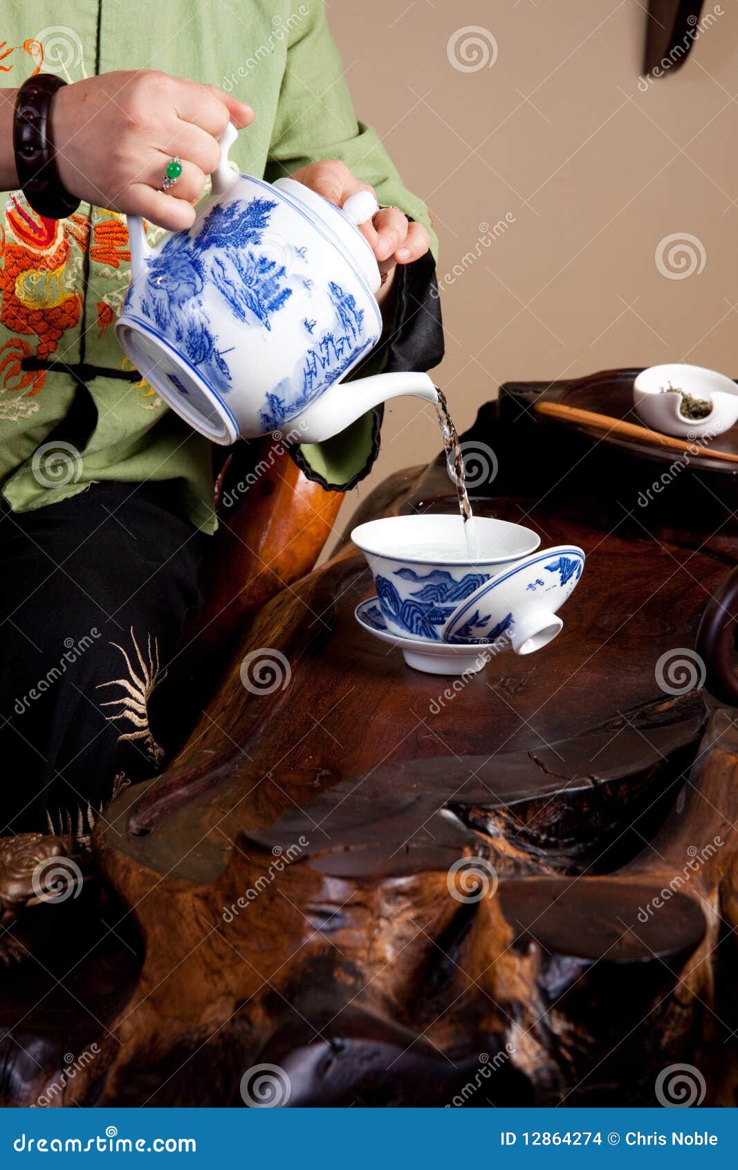 Pouring water for tea stock photo. Image of woman, camellia - 12864274