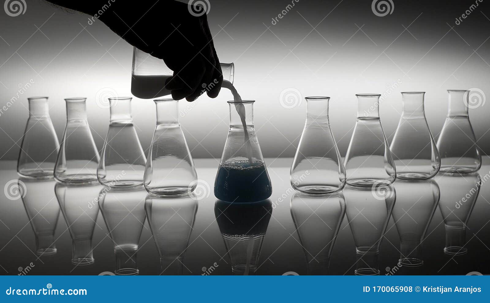 Pouring White Liquid into Erlenmeyer Flask Stock Footage - Video of ...