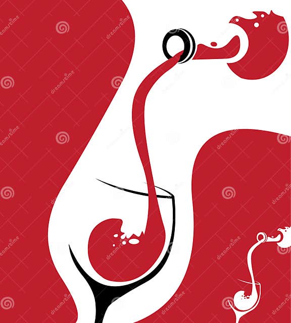Pouring wine. stock vector. Illustration of beverage - 23220539