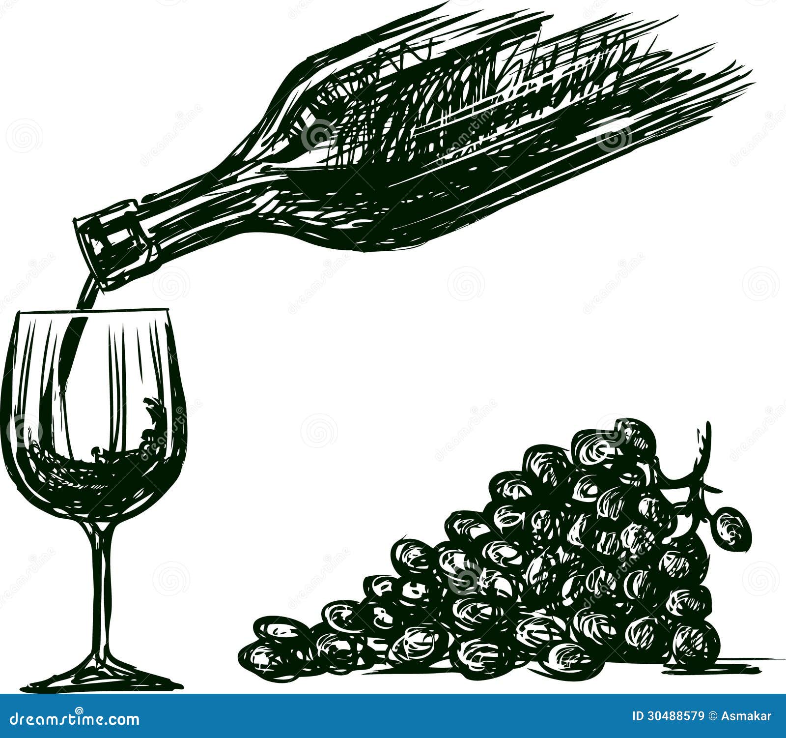 Pouring wine stock vector. Illustration of beverage, glass - 30488579