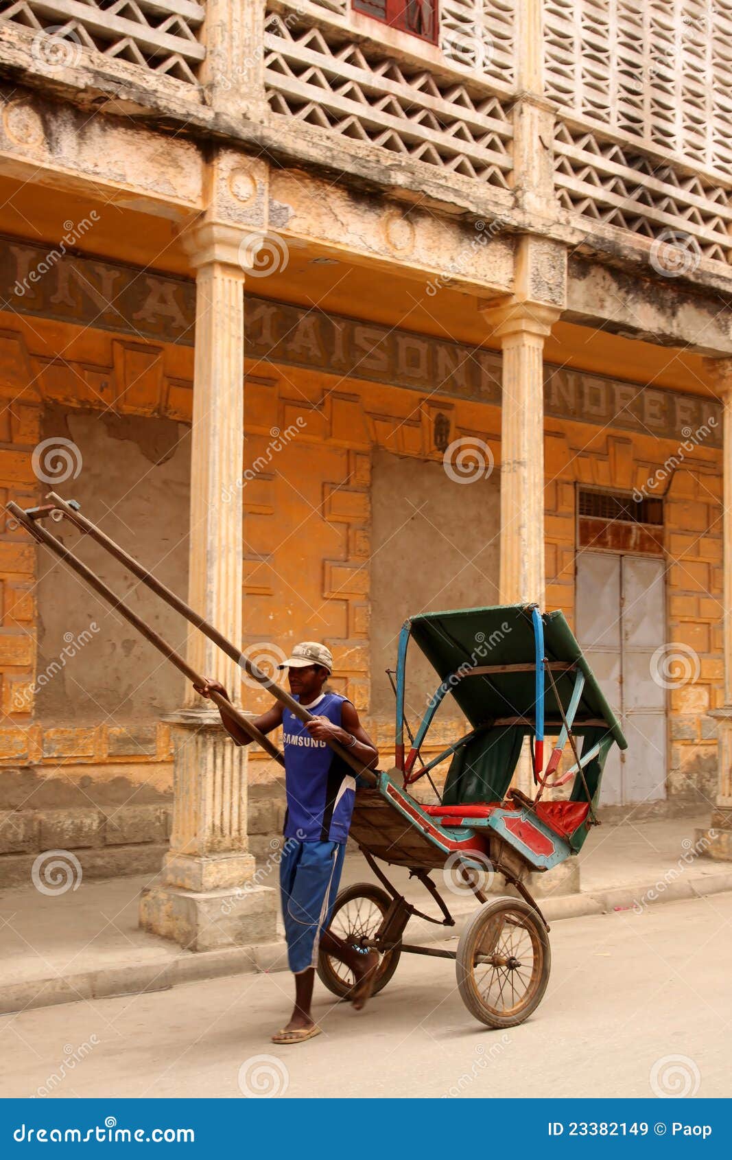 Pousse pousse editorial stock image. Image of blue, motion - 23382149