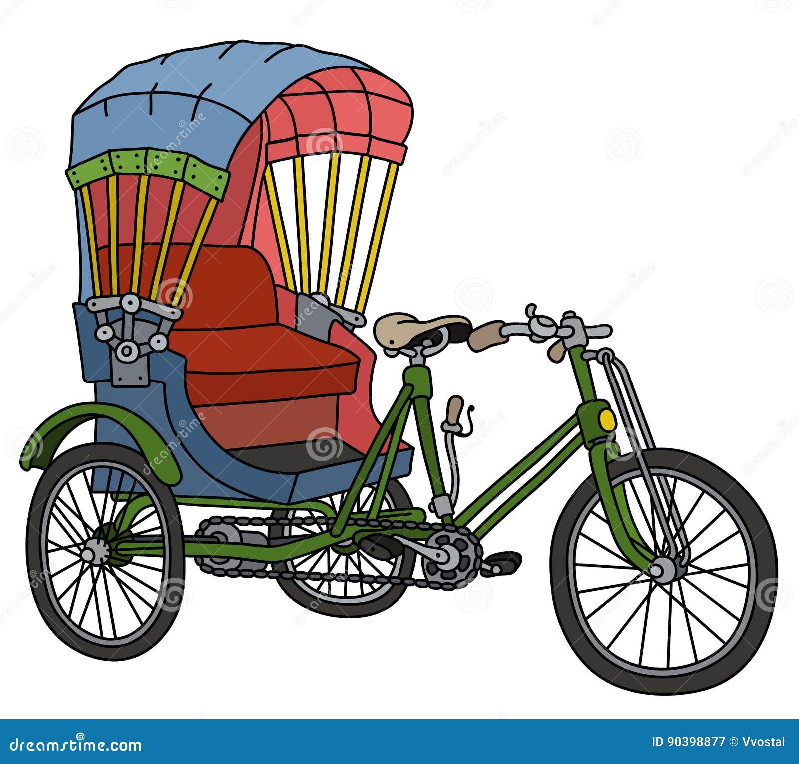 Pousse-pousse De Cycle Classique Illustration de Vecteur - Illustration ...