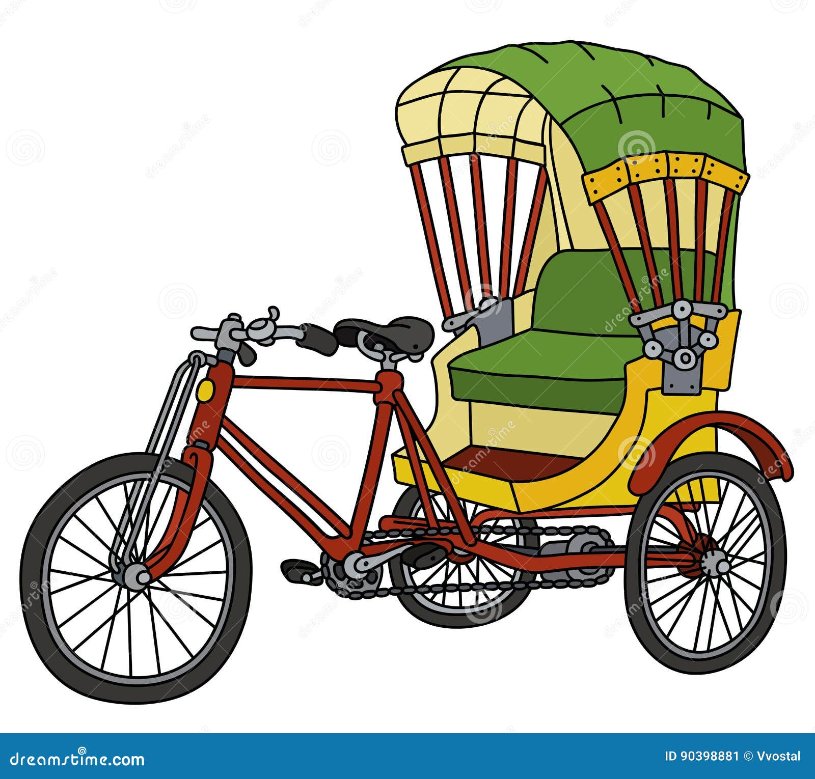 Pousse-pousse De Cycle Classique Illustration de Vecteur - Illustration ...