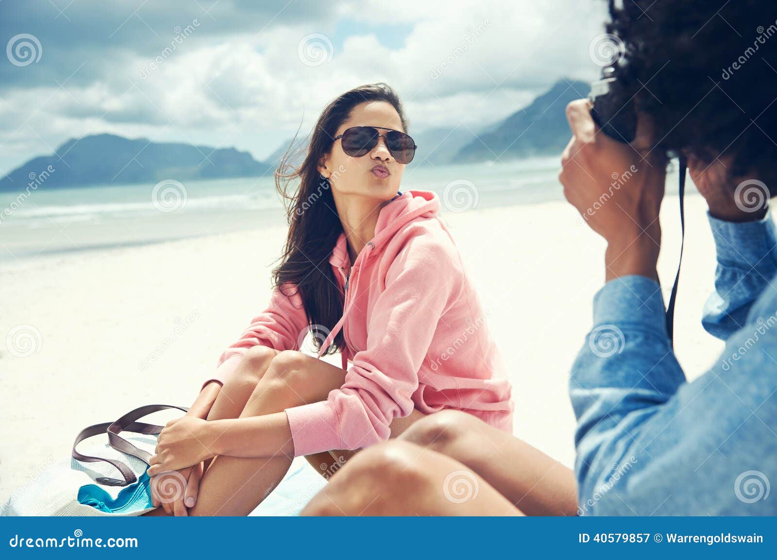 Pout pose stock image. Image of holiday, beach, hispanic - 40579857
