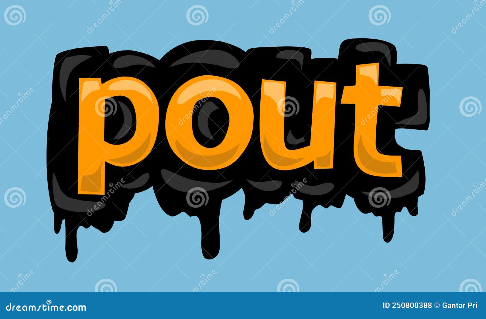 POUT Writing Vector Design On Blue Background Royalty-Free Stock Image ...