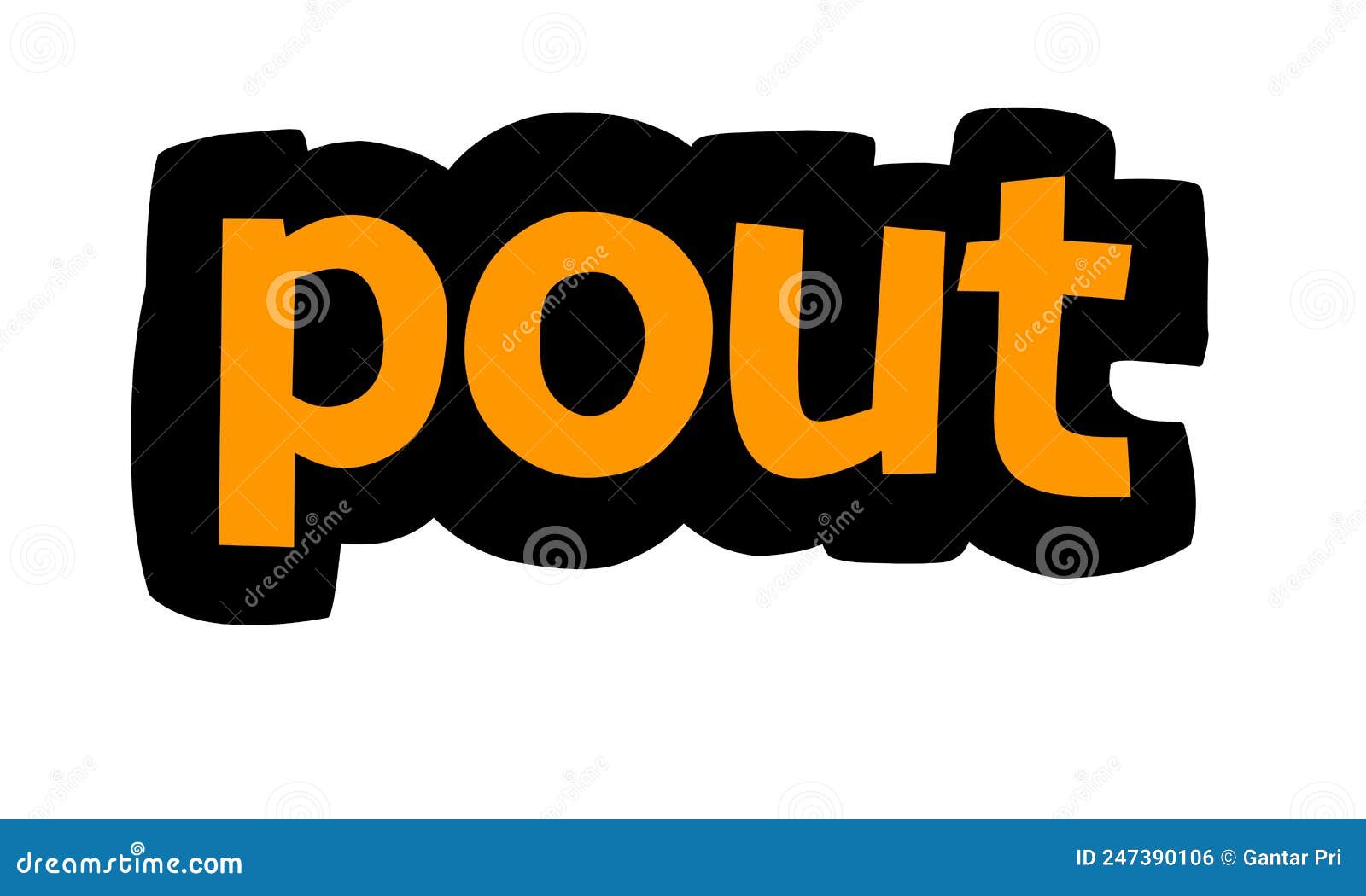 POUT Writing Vector Design On Blue Background Royalty-Free Stock Image ...